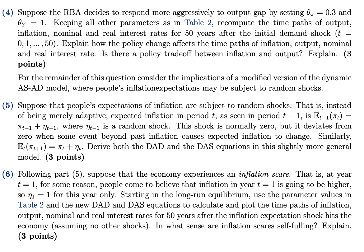 Dynamic AS-AD model. The current recession caused by | Chegg.com