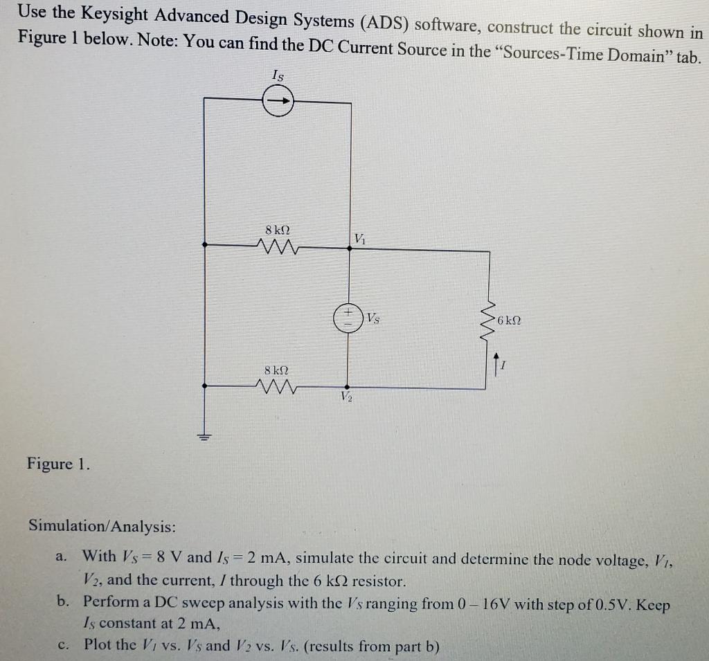 Solved Use the Keysight Advanced Design Systems (ADS) | Chegg.com