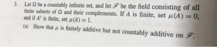 Solved 3. Let 2 be a countably infinite set, and let be the | Chegg.com