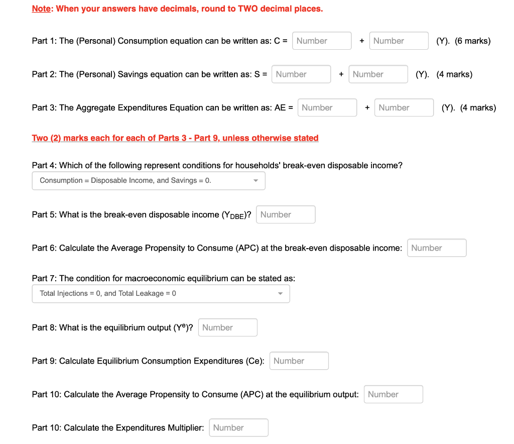 Note: When your answers have decimals, round to TWO | Chegg.com