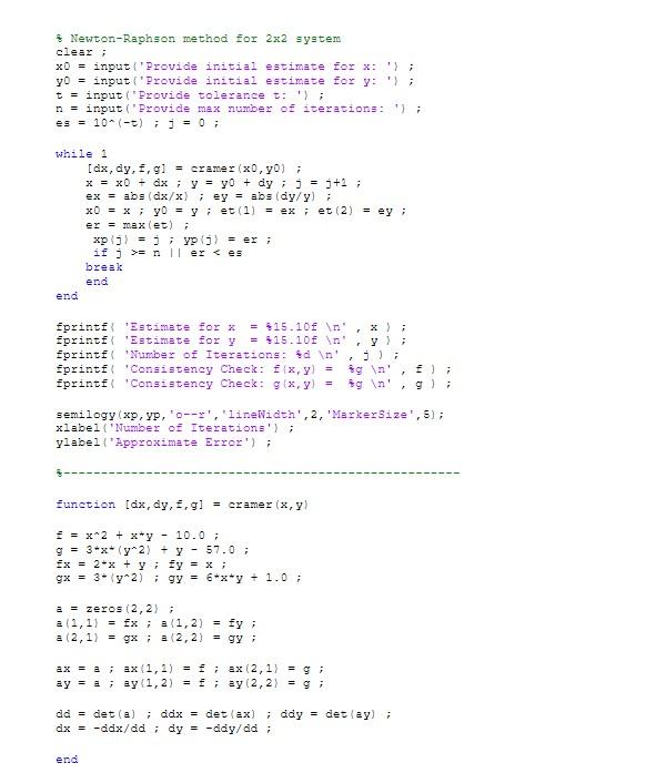 Solved In example 6C, the Newton-Raphson method for a 2 x 2 | Chegg.com