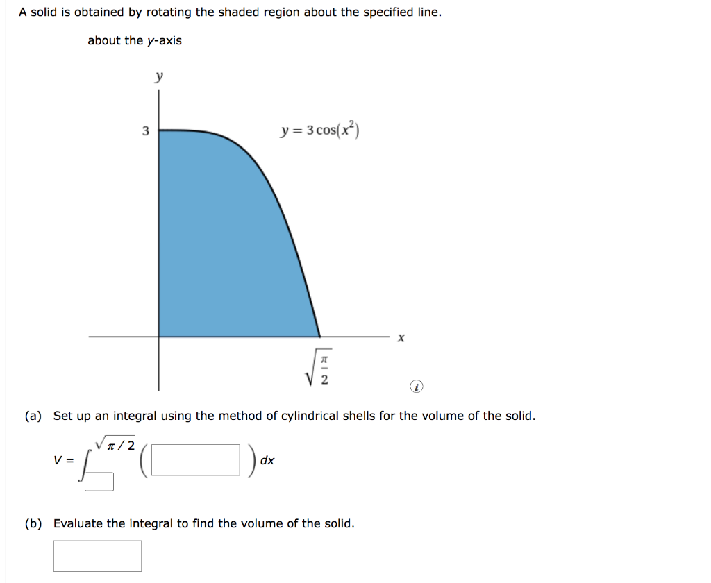 Solved A solid is obtained by rotating the shaded region | Chegg.com
