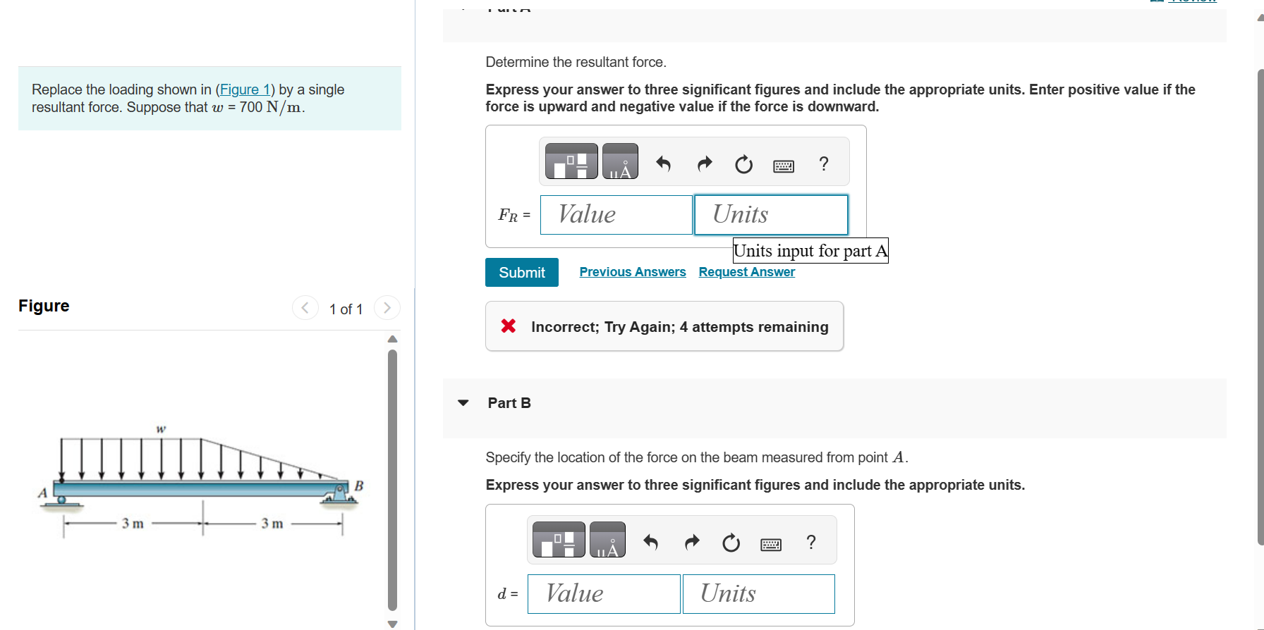 Solved Determine the resultant force. Replace the loading | Chegg.com