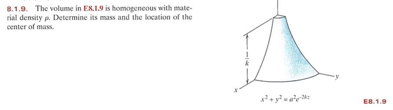 Solved The volume in E8.1.9 ﻿is homogeneous with material | Chegg.com