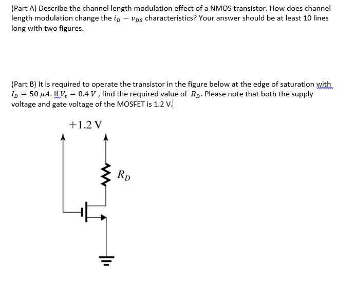 Solved (Part A) Describe the channel length modulation | Chegg.com