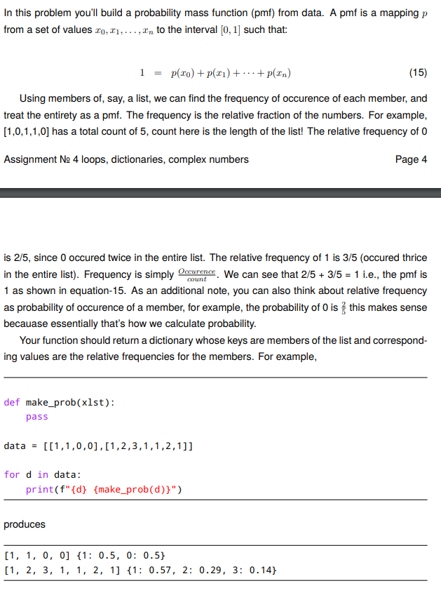 Solved In this problem you'll build a probability mass | Chegg.com
