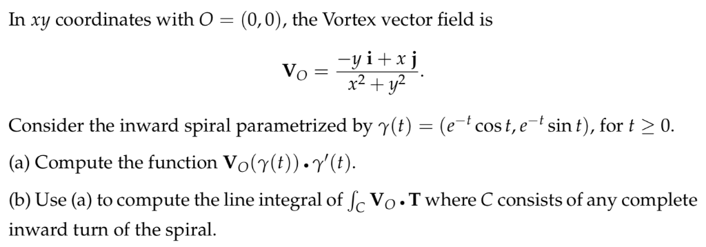 Solved In xy coordinates with O = (0,0), the Vortex vector | Chegg.com