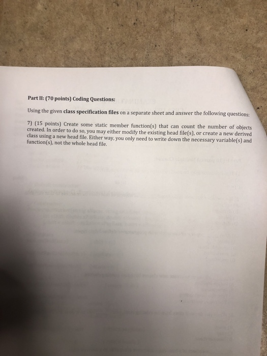 Solved Part II: (70 points) Coding Questions Using the given | Chegg.com