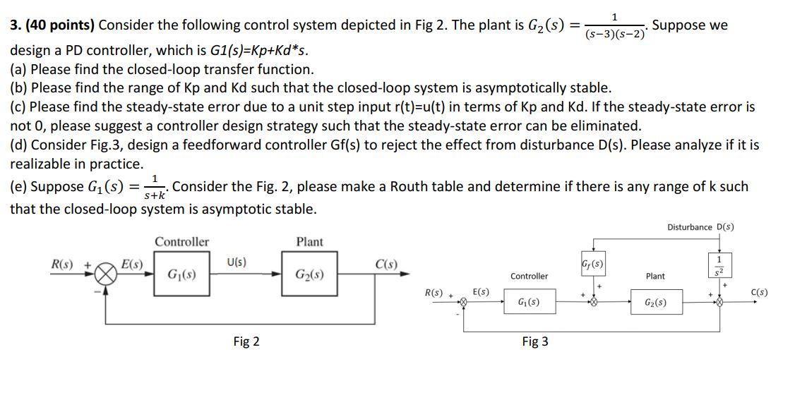 Solved 1 3. (40 points) Consider the following control | Chegg.com