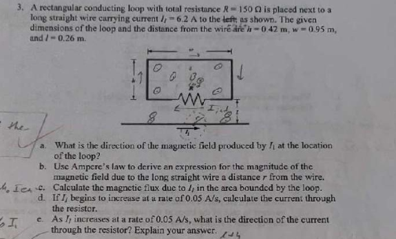 Solved 3. A rectangular conducting loop with total | Chegg.com