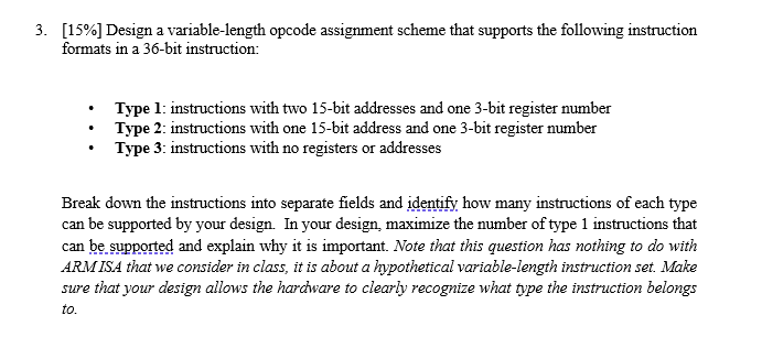 Solved 3. [15%] Design a variable-length opcode assignment | Chegg.com