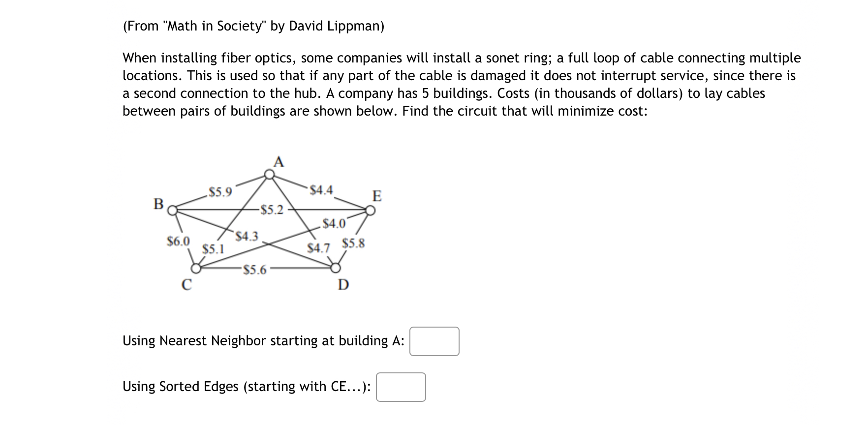 Solved (From "Math in Society" by David Lippman) When | Chegg.com