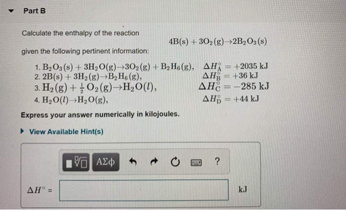 Solved Part A Calculate the enthalpy of the reaction 2NO(g) | Chegg.com