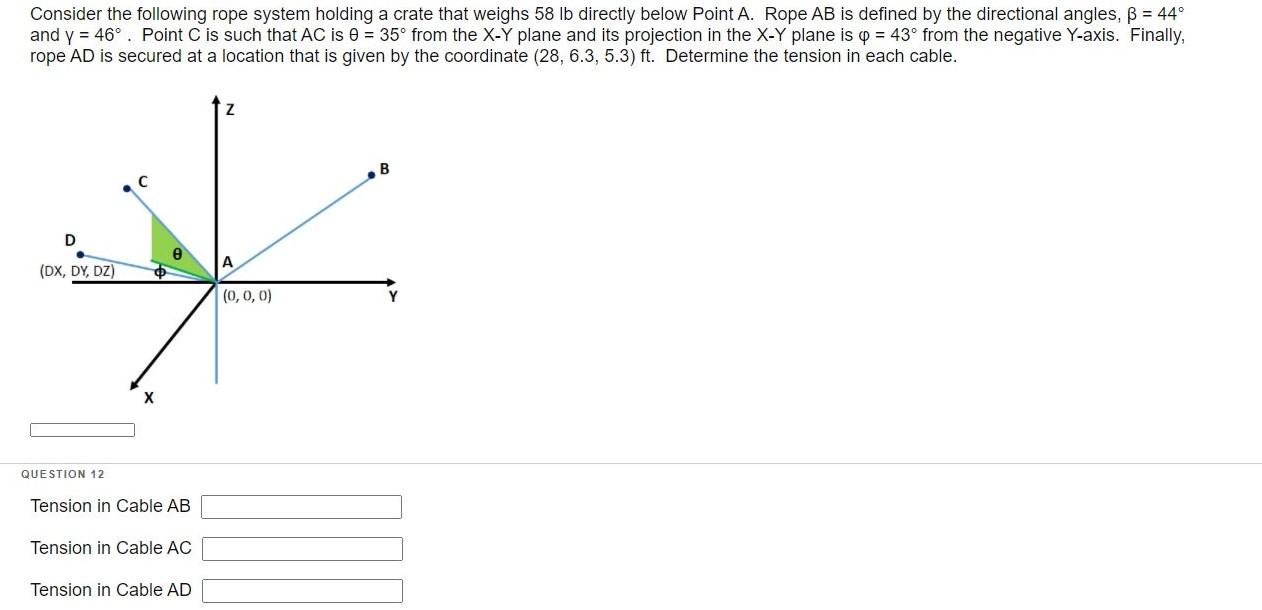 Solved Consider the following rope system holding a crate | Chegg.com