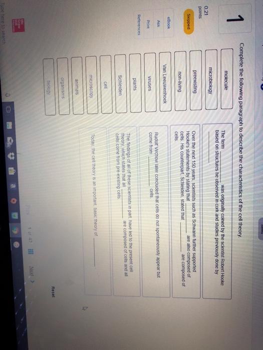 Solved Complete the following paragraph to describe the | Chegg.com