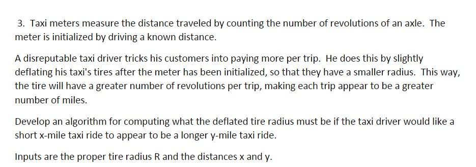 Solved 3. Taxi meters measure the distance traveled by | Chegg.com