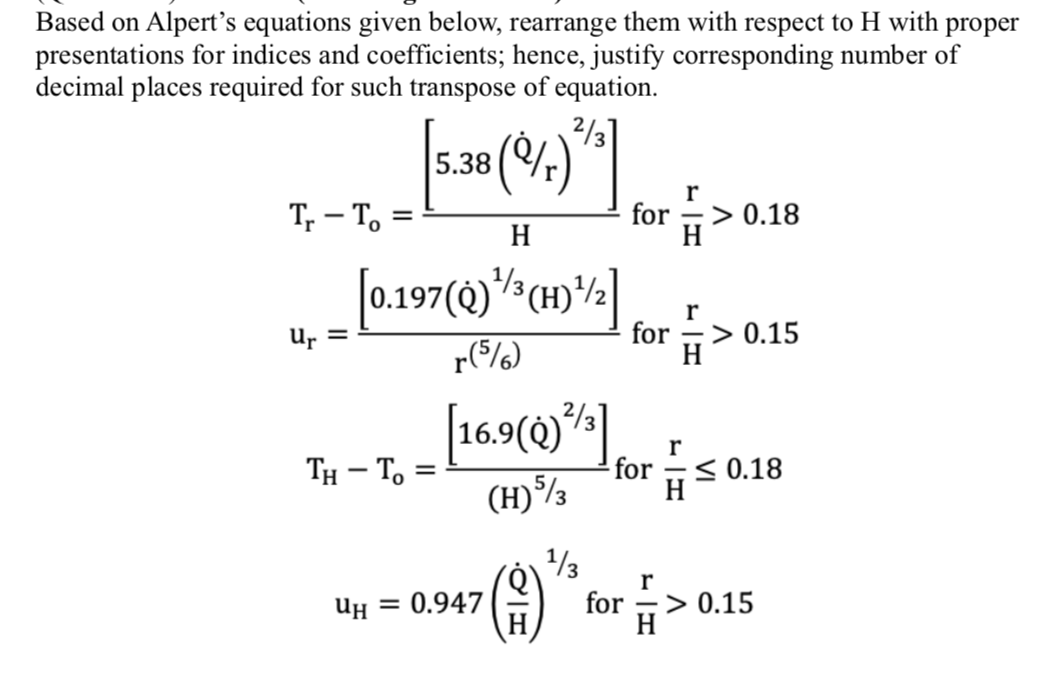Solved Based on Alpert's equations given below, rearrange | Chegg.com