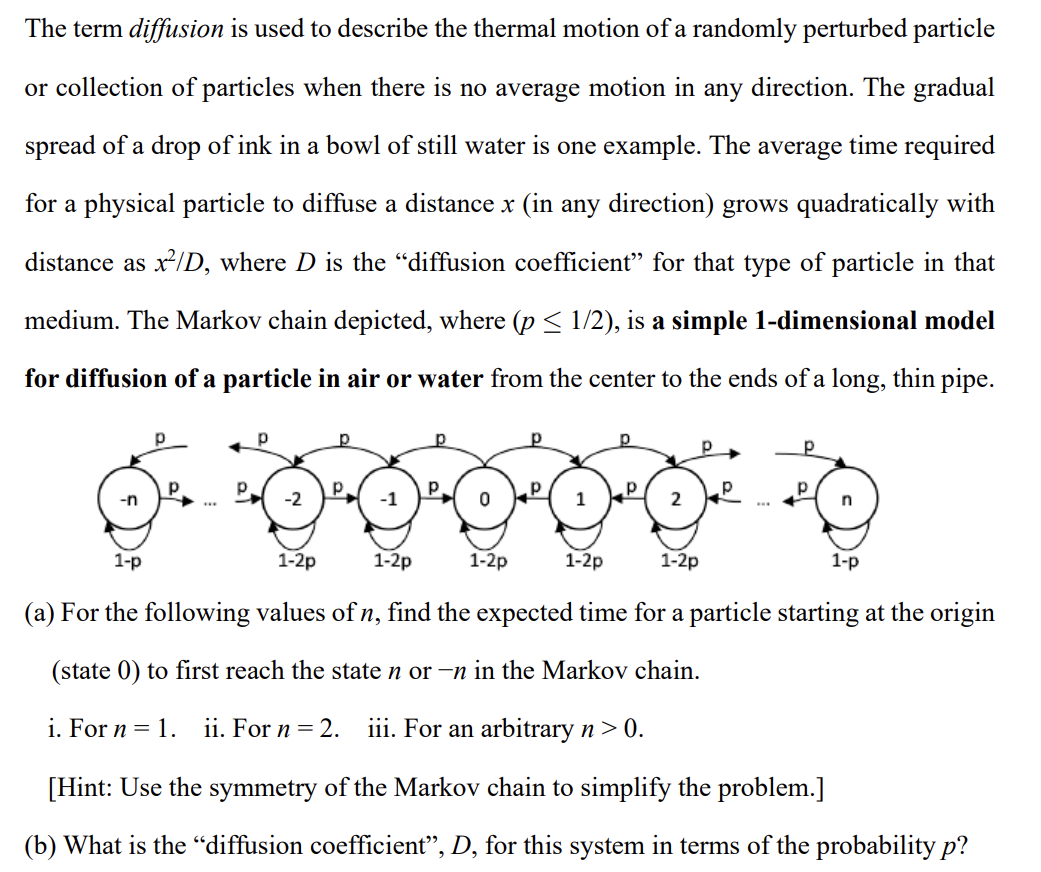 Solved The term diffusion is used to describe the thermal | Chegg.com