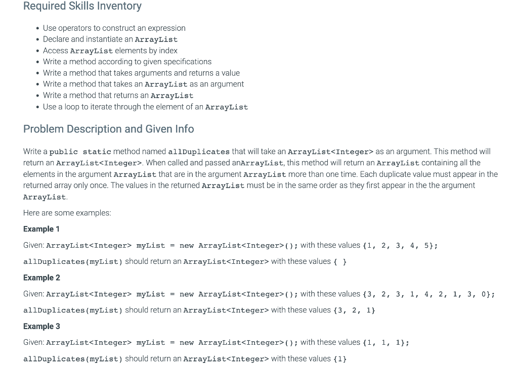 Solved Required Skills Inventory - Use operators to | Chegg.com
