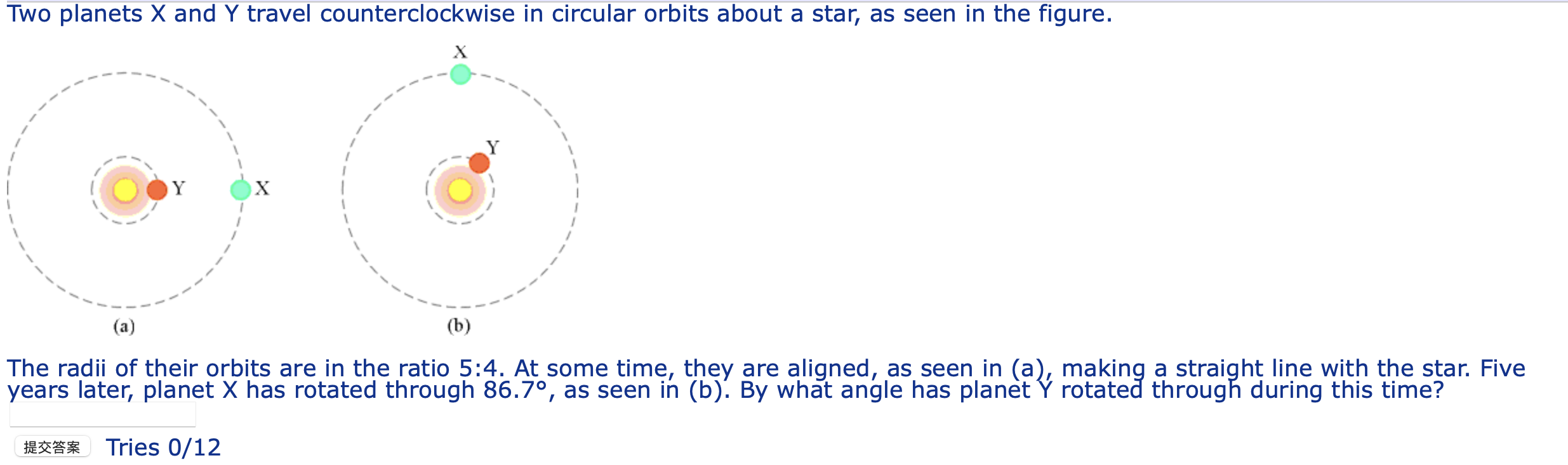 Solved Two planets X and Y travel counterclockwise in | Chegg.com