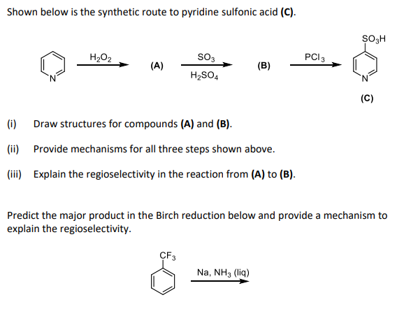 Solved Shown below is the synthetic route to pyridine | Chegg.com