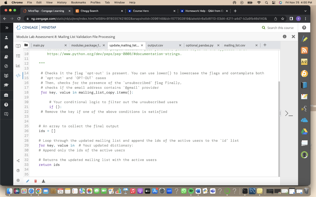 Solved Overview FILETREE E− workspace mailing_listcosv | Chegg.com