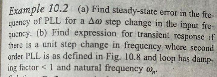 Solved Example 10.2 (a) Find steady-state error in the fre- | Chegg.com