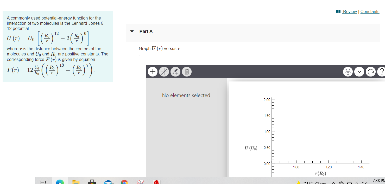 Solved A Review Constants A commonly used potential-energy | Chegg.com