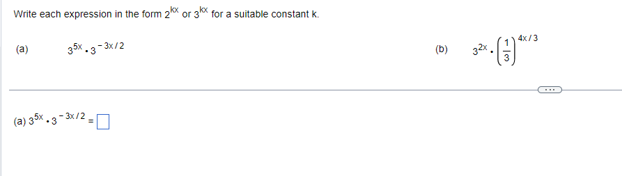 Solved Write each expression in the form 2kx or 3kx for a | Chegg.com