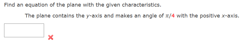 [solved] Find An Equation Of The Plane With The Given Cha