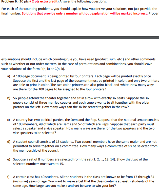 Solved Problem 6 . (10 ﻿pts +2 ﻿pts extra credit) ﻿Answer | Chegg.com
