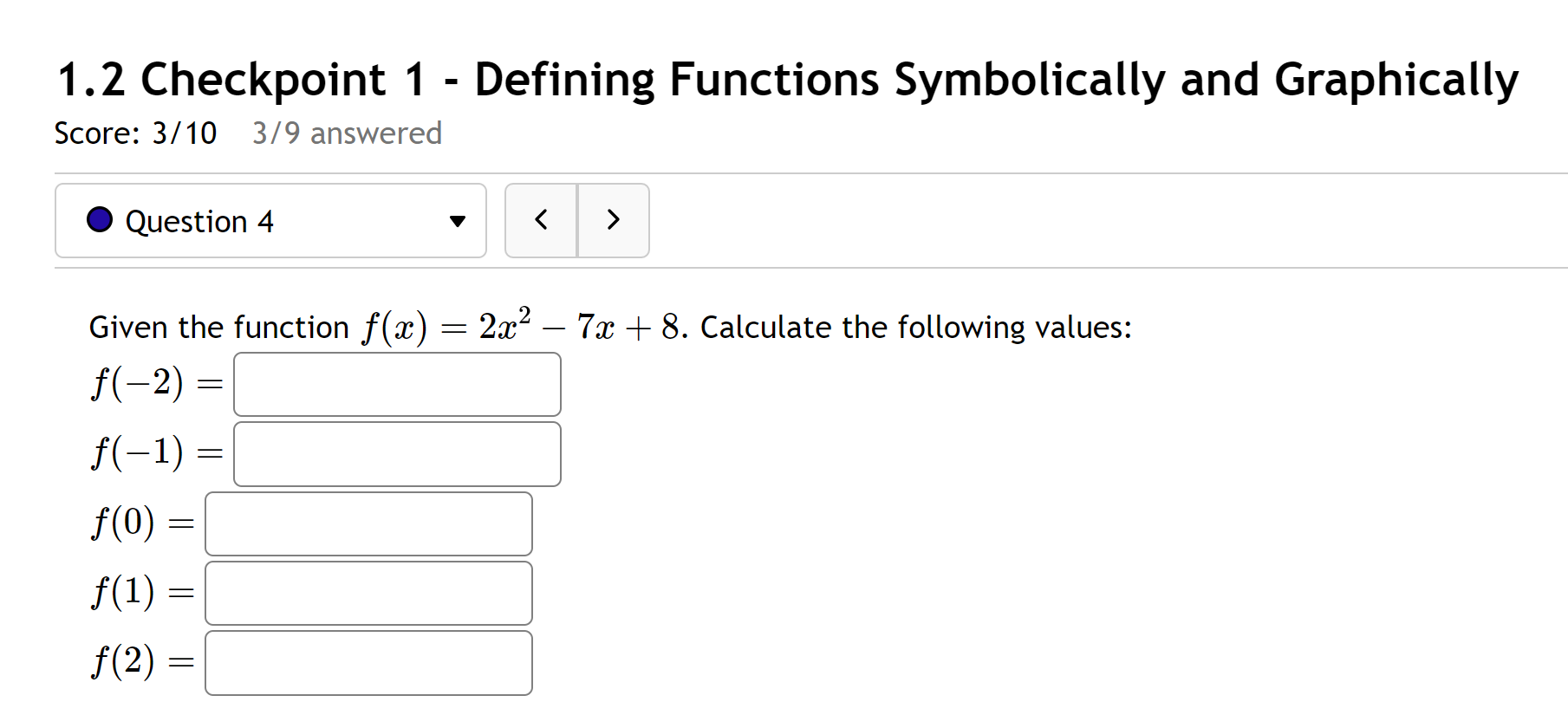 Solved Given the function f(x)=2x2-7x+8. ﻿Calculate the | Chegg.com