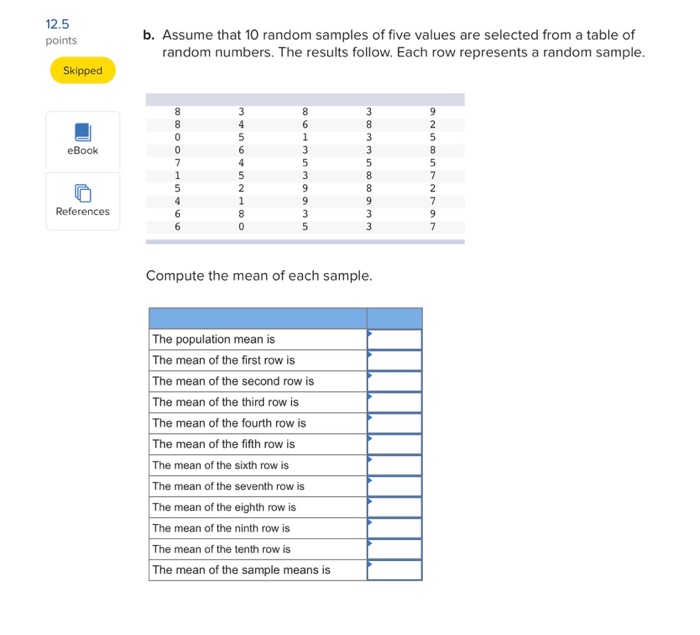 Solved 2 Check my work Appendix 8.4 is a table of random | Chegg.com