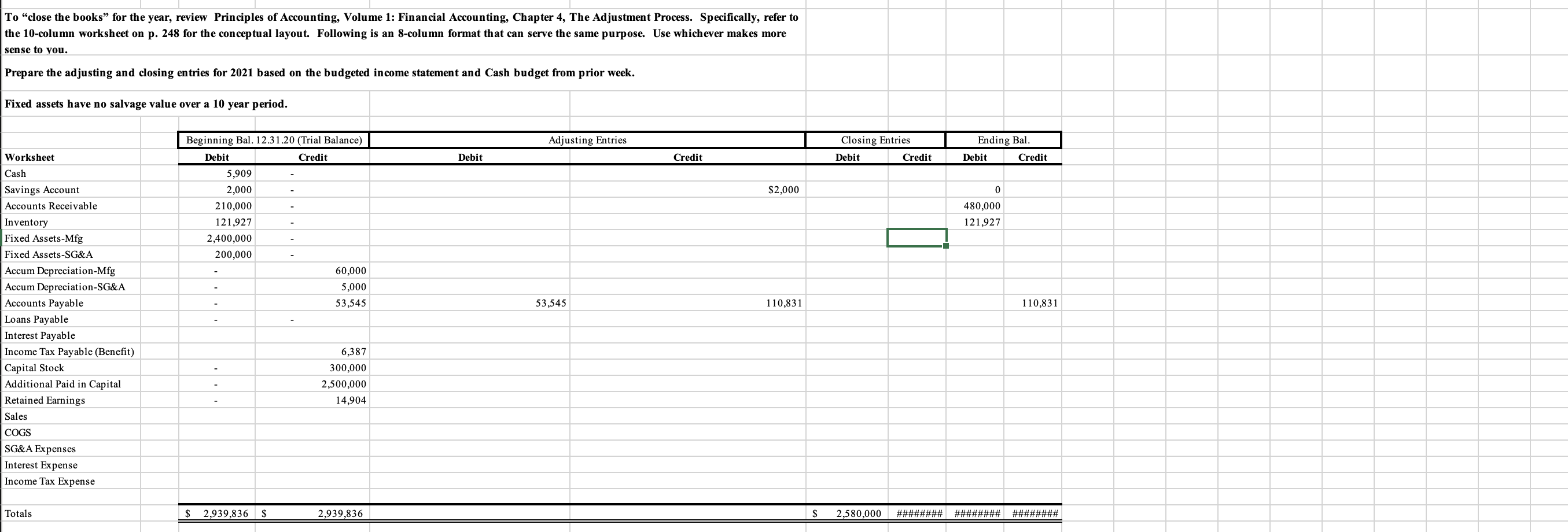 PRINTING PLUS 10-Column Worksheet Account Name For | Chegg.com