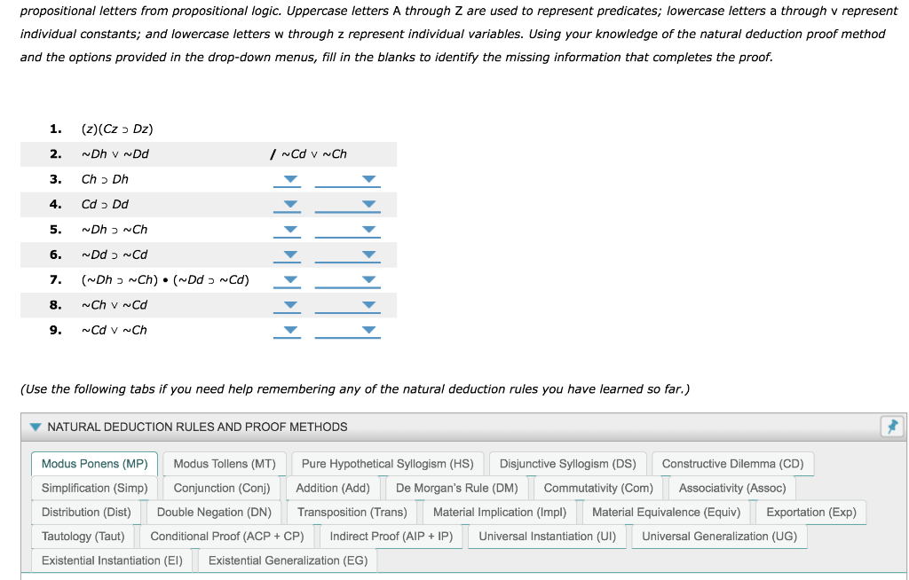 Solved propositional letters from propositional logic. | Chegg.com