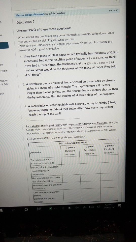 Solved This is a graded discussion: 10 points possible | Chegg.com