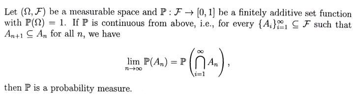 Solved Let Ω F Be A Measurable Space And P F→[0 1] Be A