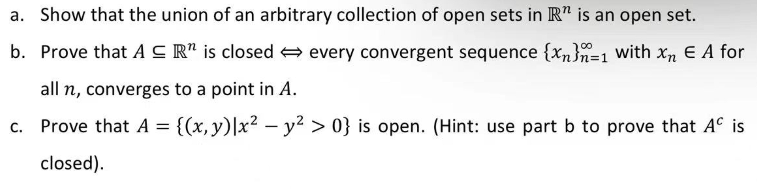 Solved a. Show that the union of an arbitrary collection of | Chegg.com
