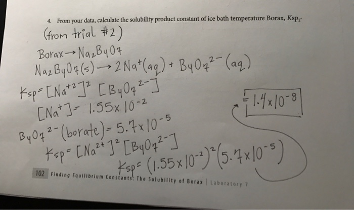 Solved TRIAL 2 4. From your data, calculate the solubility | Chegg.com