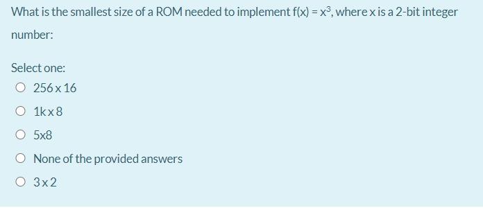 Solved What is the smallest size of a ROM needed to | Chegg.com