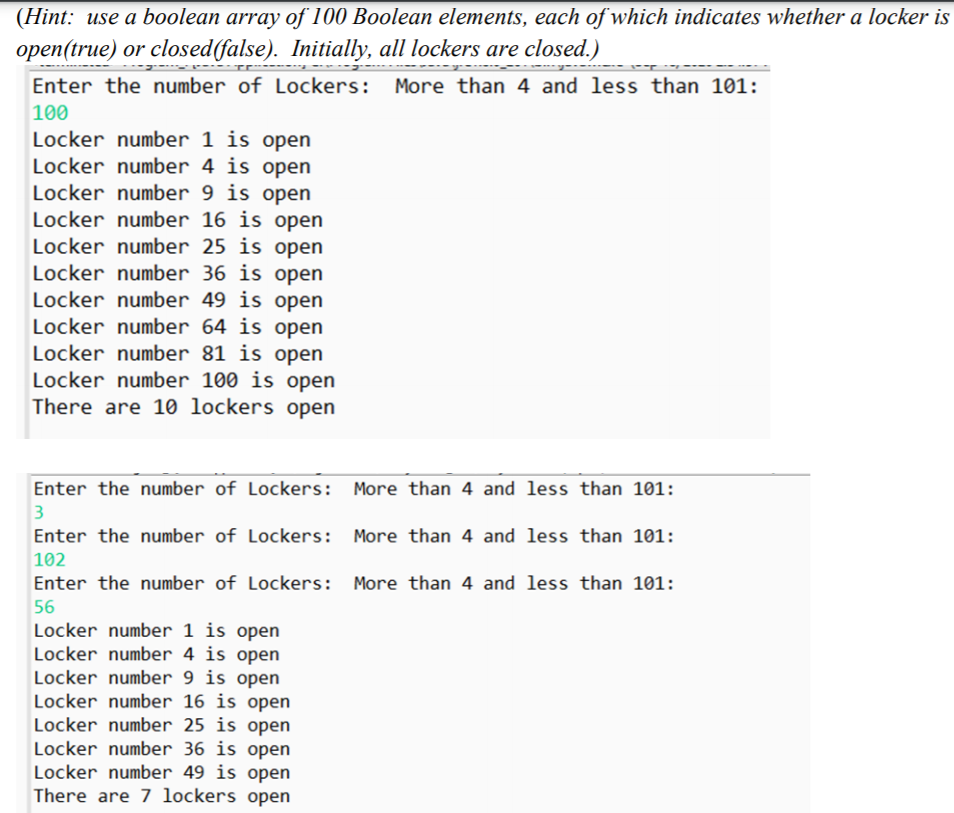 Solved Problem 1: A school has n lockers and n students. All | Chegg.com