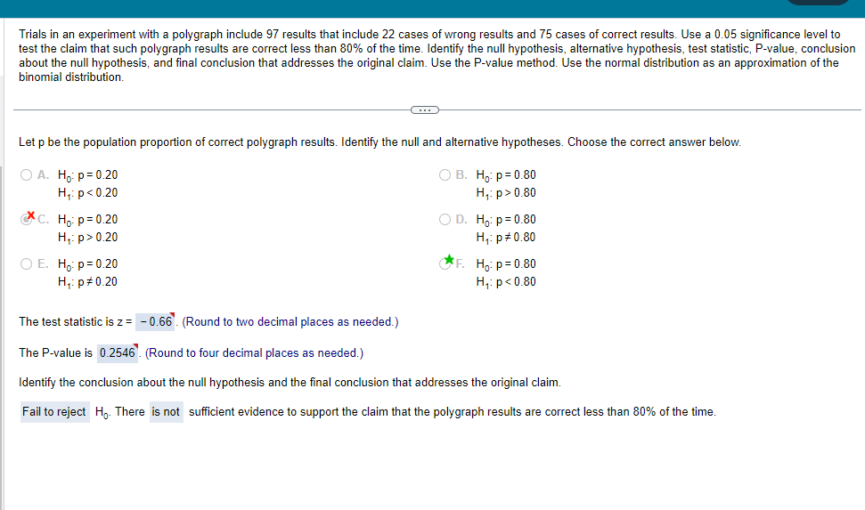 Solved Trials in an experiment with a polygraph include 96 | Chegg.com