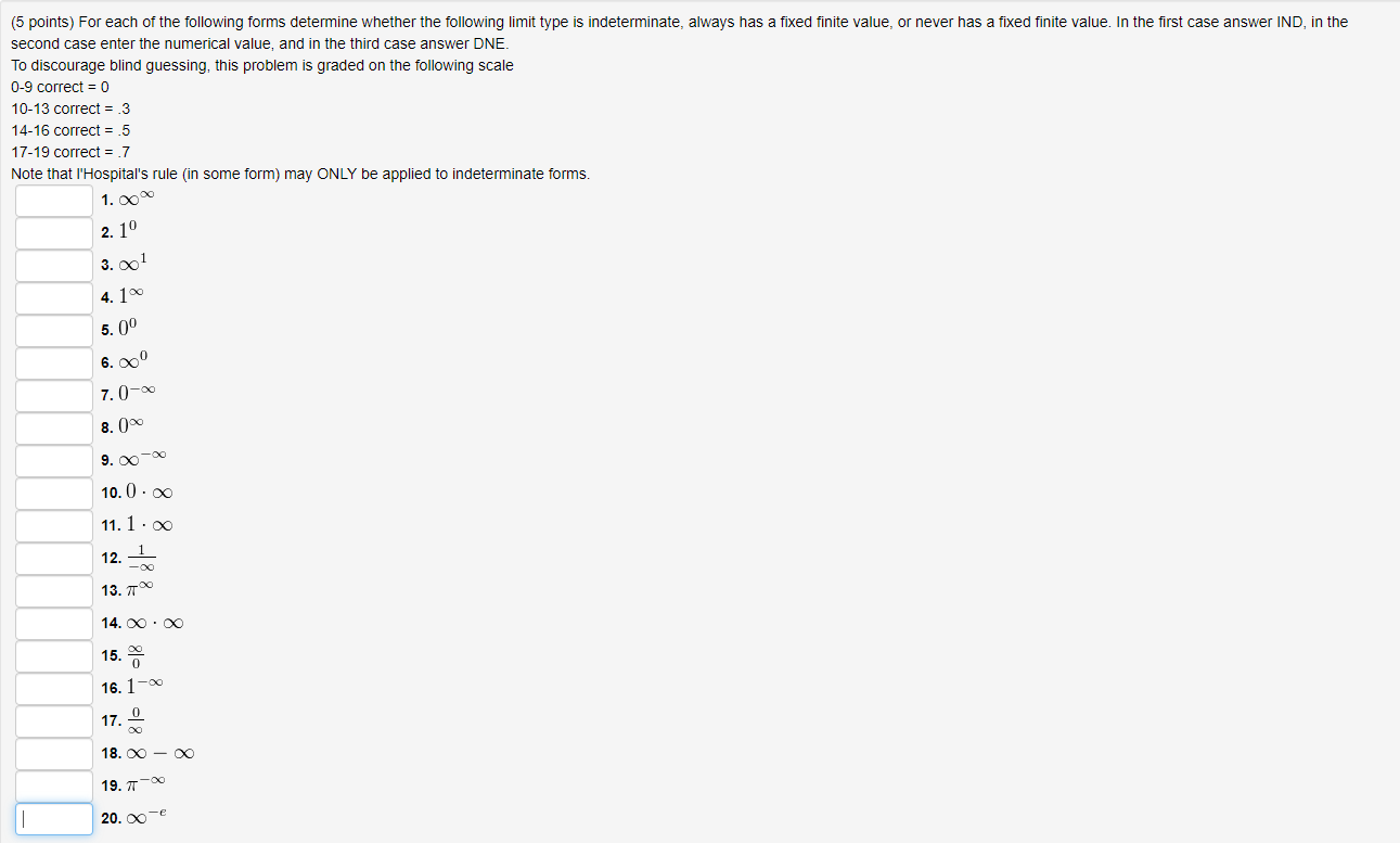 Solved (5 points) For each of the following forms determine | Chegg.com
