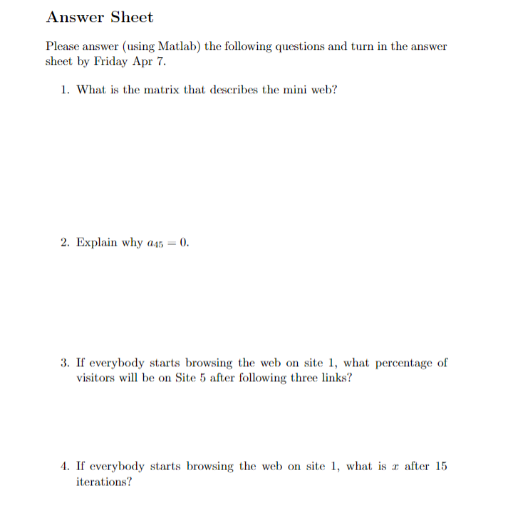 M3304 Asynchronous Make-Up Instruction PageRank | Chegg.com