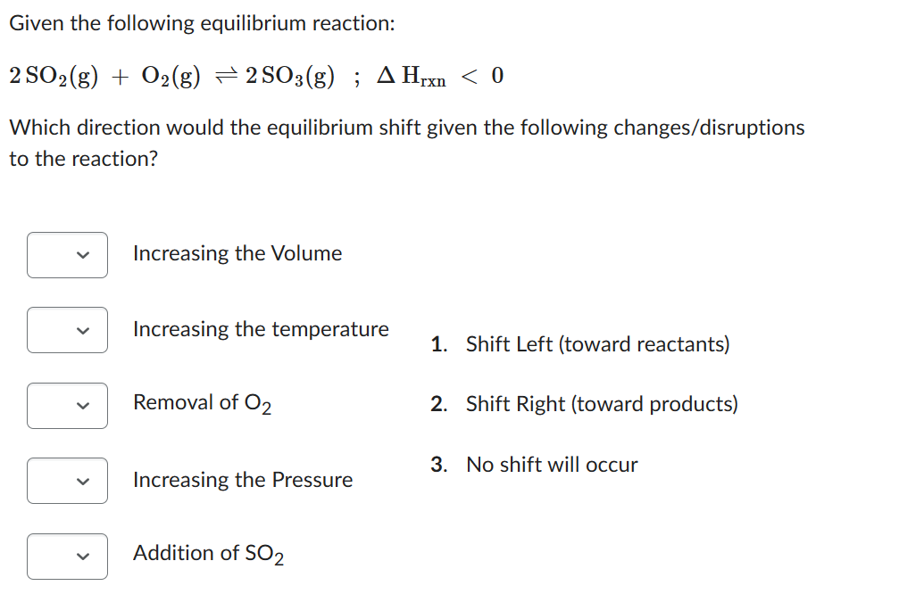 Solved Given the following equilibrium | Chegg.com