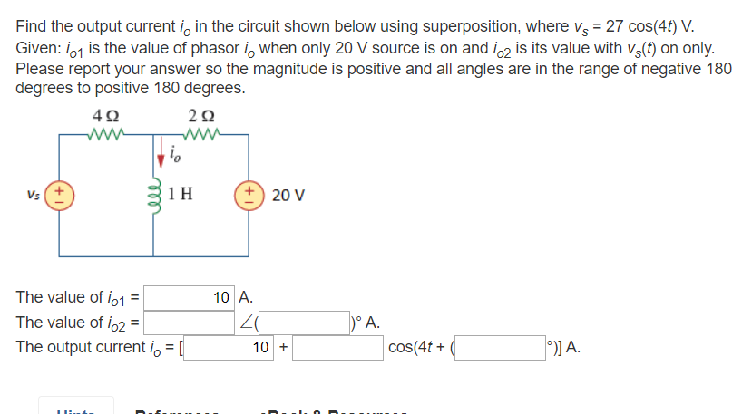 Solved Use superposition to find i(t) in the circuit given | Chegg.com