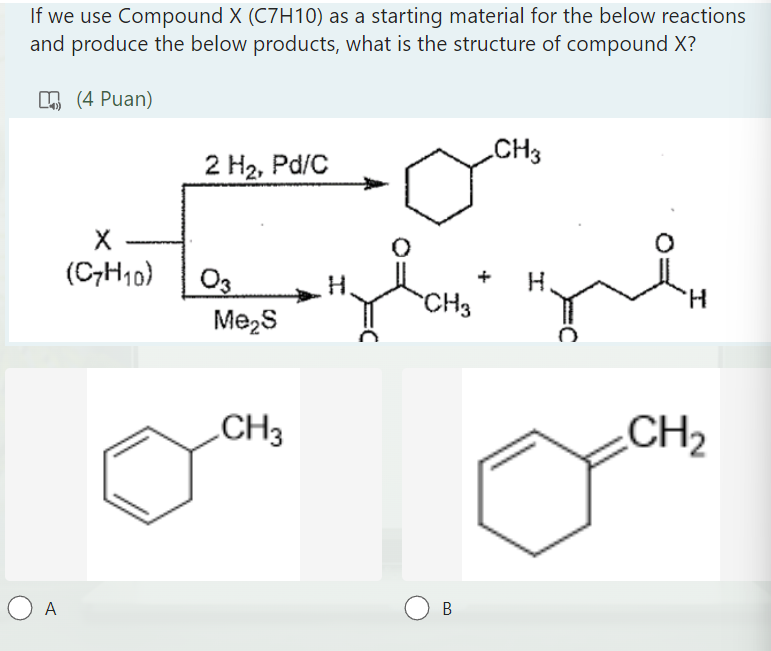 Solved DIf we use Compound X(C7H10) as a starting material | Chegg.com