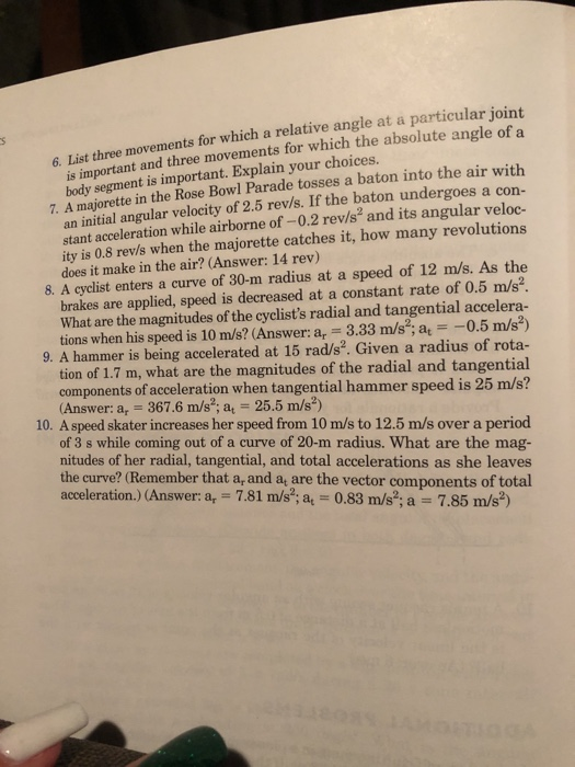 Solved three movements for which a relative angle at a | Chegg.com