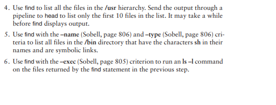 Solved 4. Use find to list all the files in the /usr | Chegg.com