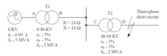 Solved Calculate the three-phase short-circuit current for | Chegg.com